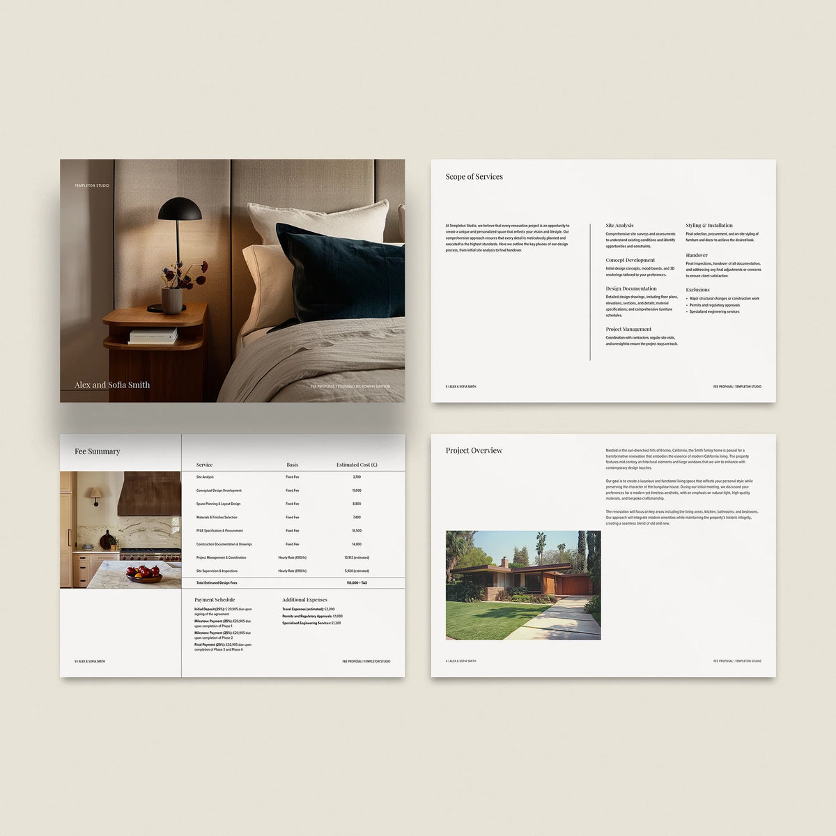 Templeton | Interior Design Fee Proposal Template – Sonderpath Studio