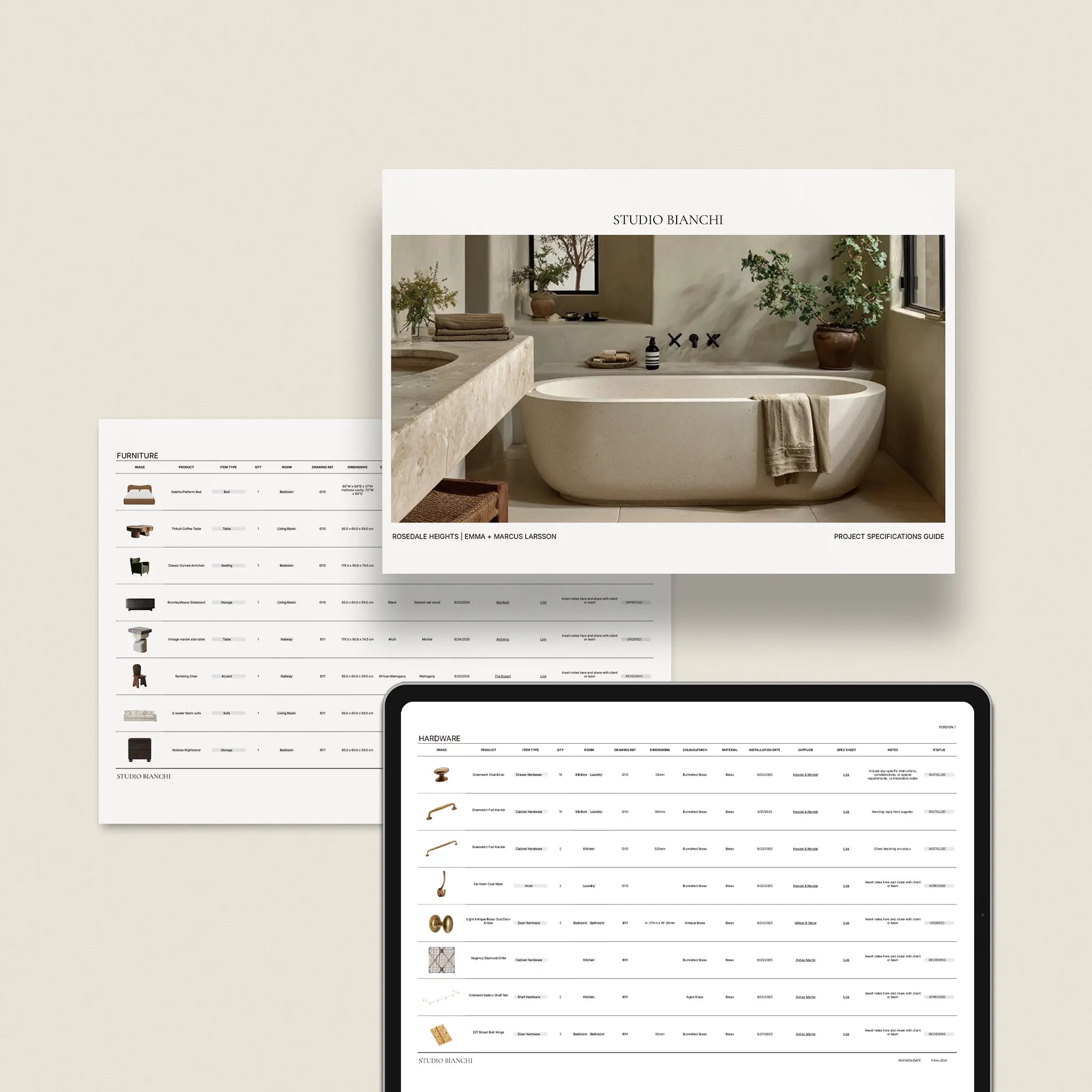 Interior Design Procurement Templates | FF&E Schedules – Sonderpath Studio