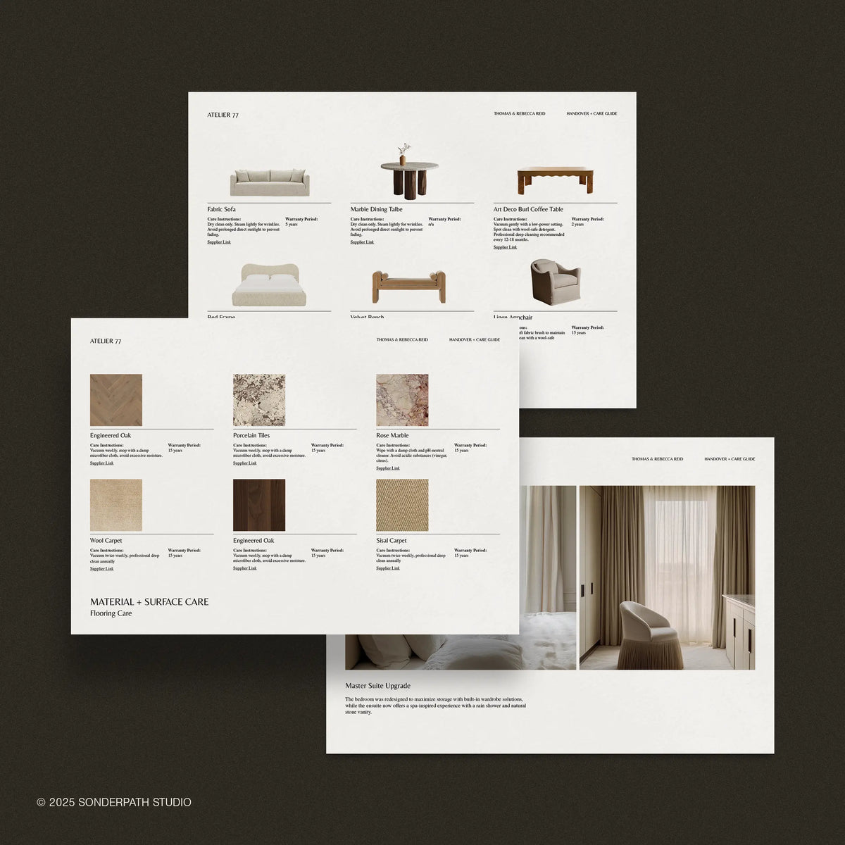 Atelier 77 | Client Handover and Care Guide Template – Sonderpath Studio