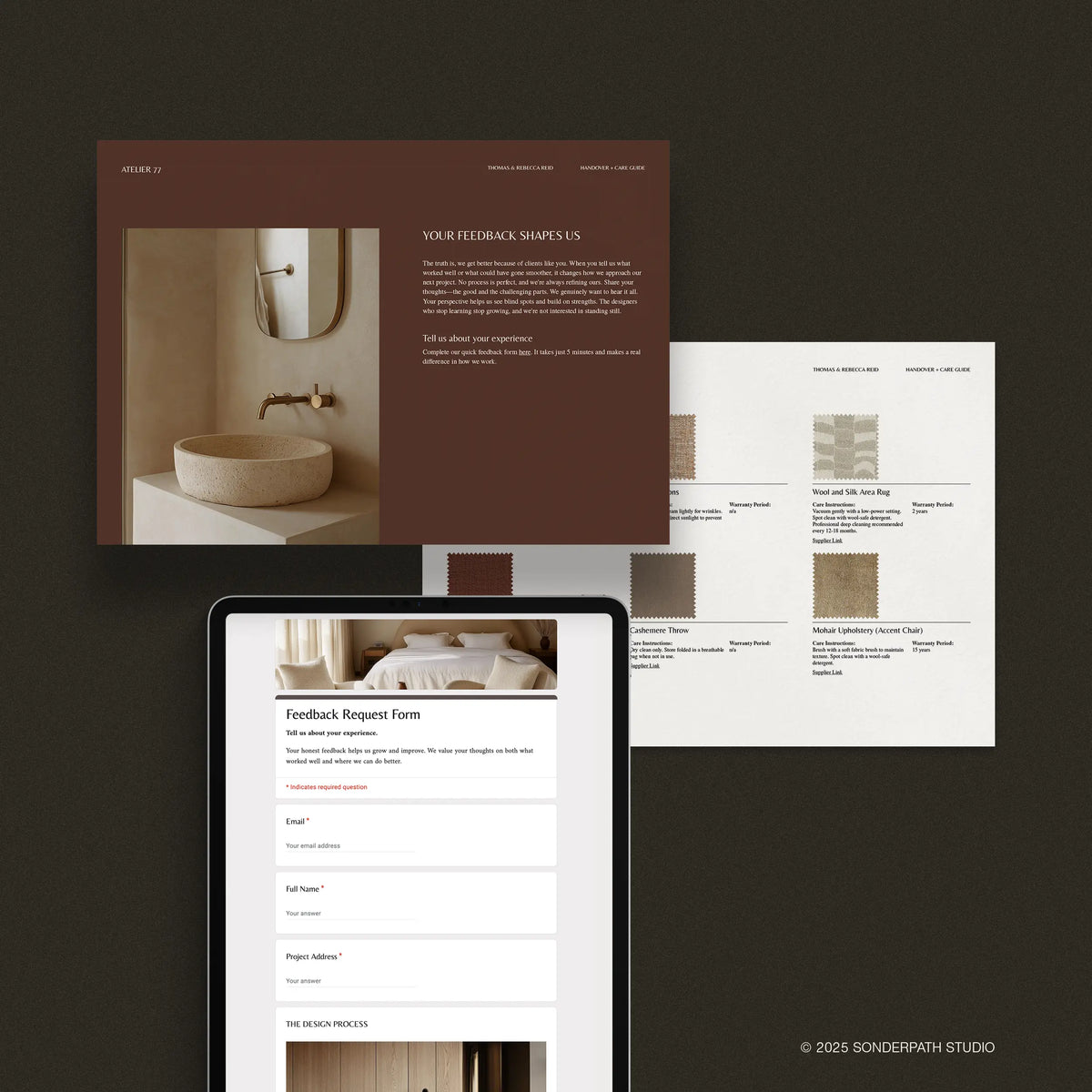 Atelier 77 | Client Handover and Care Guide Template – Sonderpath Studio