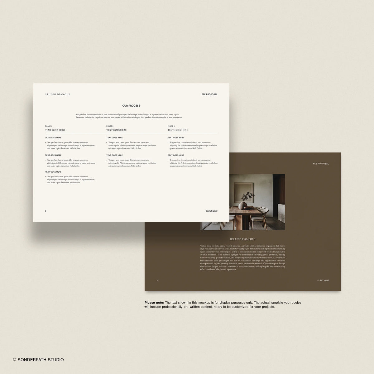 Bianchi | Interior Design Fee Proposal Template – Sonderpath Studio