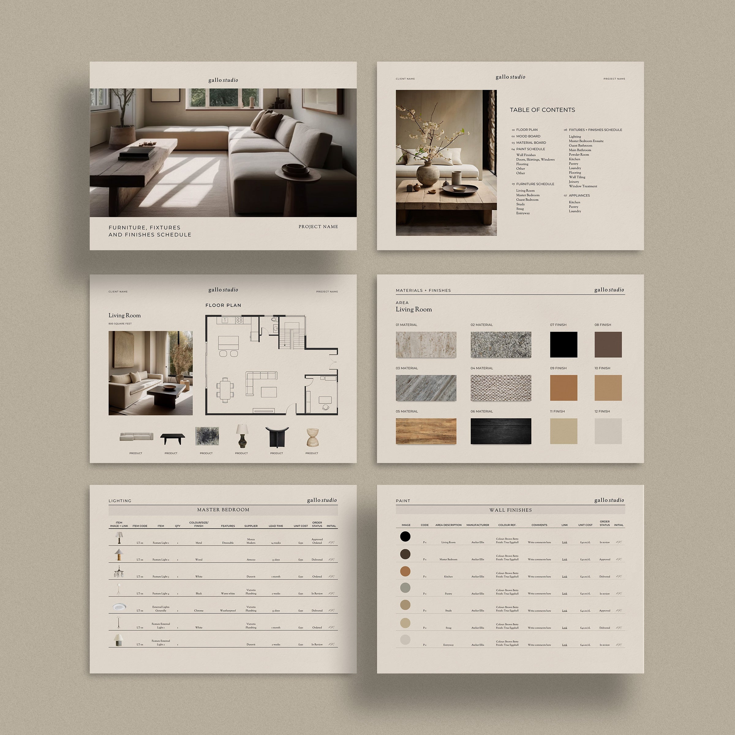 FF+E Schedules – Sonderpath Studio