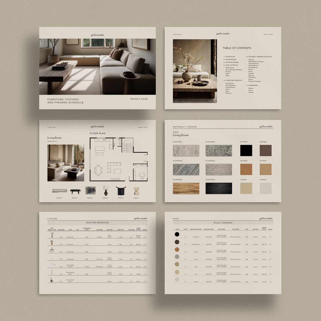 FF+E Schedules – Sonderpath Studio