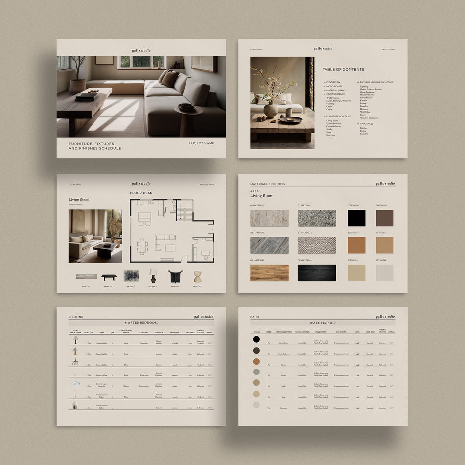 FF+E Schedules – Sonderpath Studio