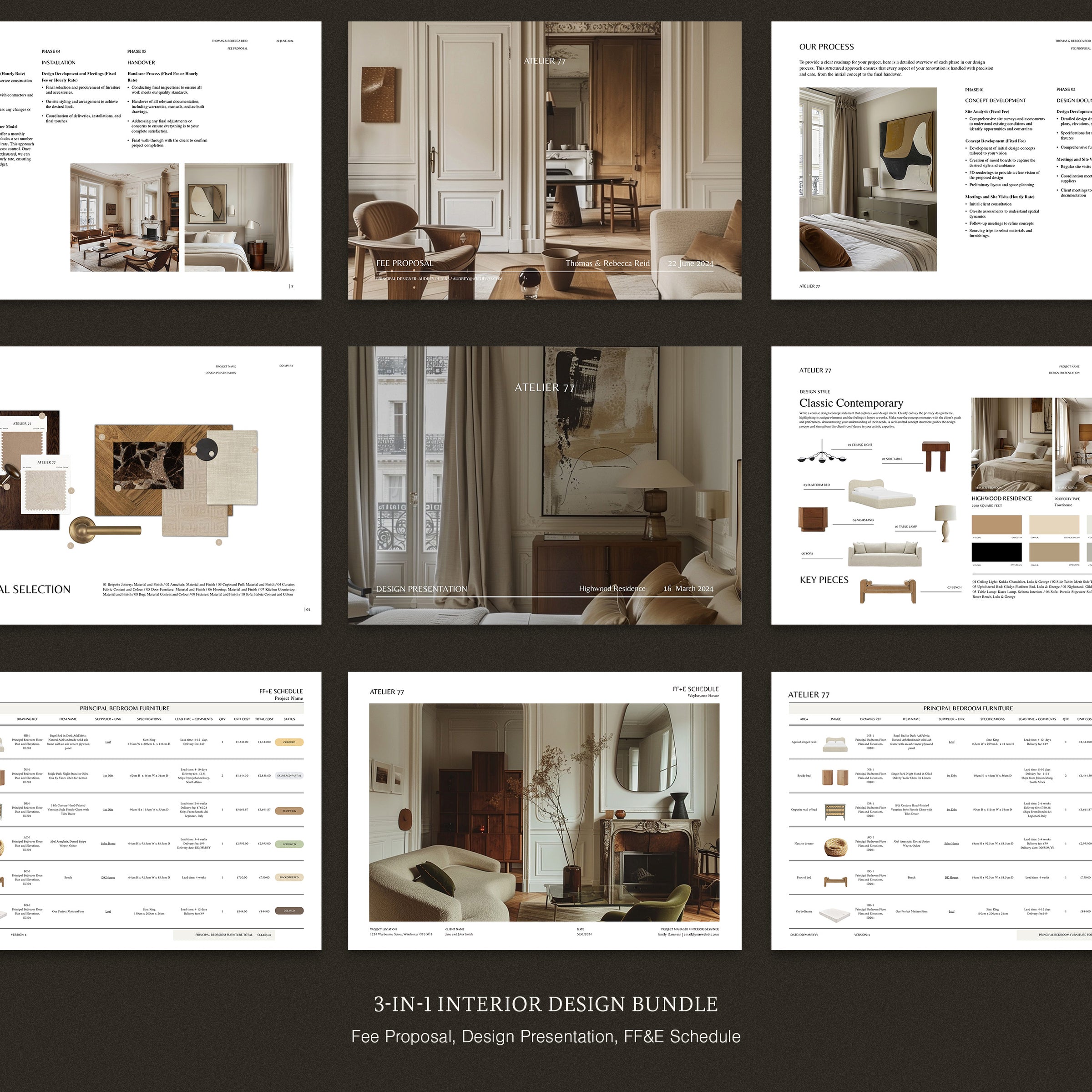Atelier 77 | Interior Design Presentation Template – Sonderpath Studio