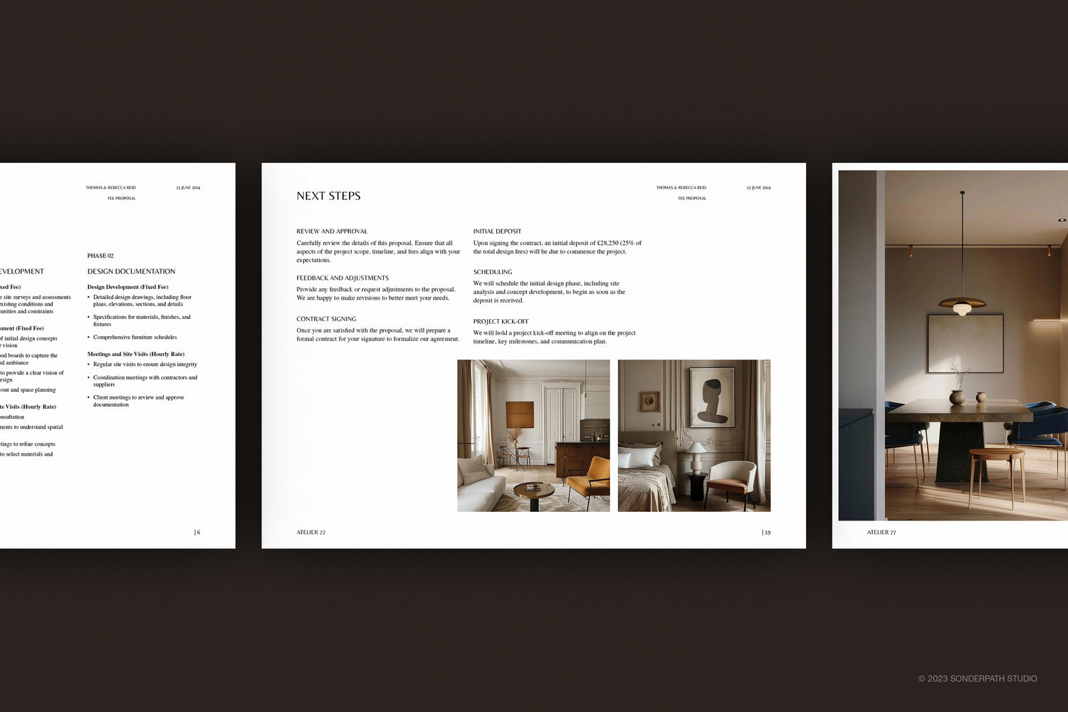 Atelier 77 | Interior Design Fee Proposal Template – Sonderpath Studio