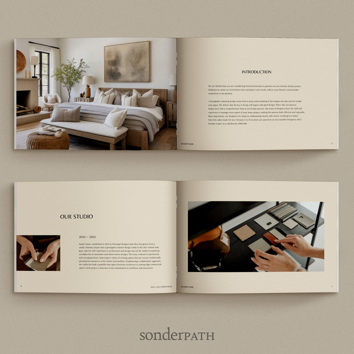 Interior Design Portfolio Template – Sonderpath Studio