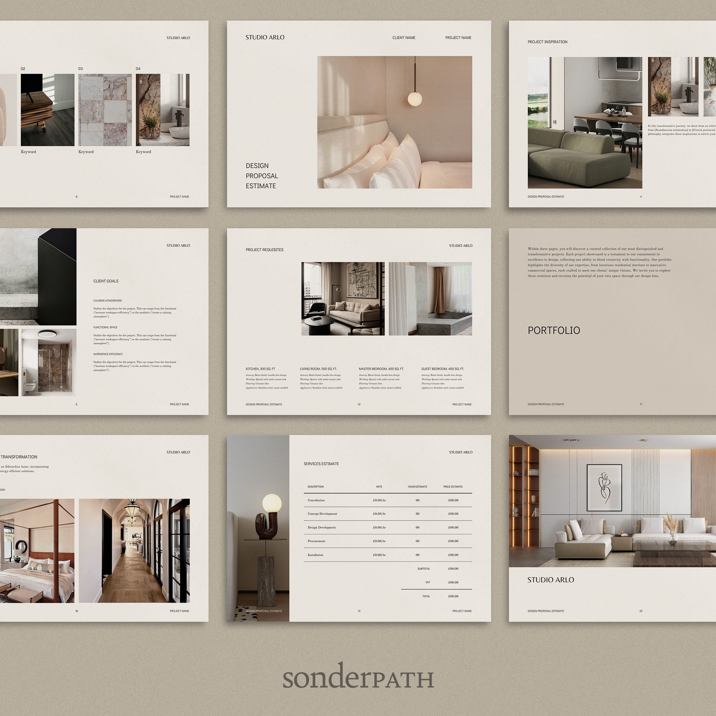 Design Proposal Estimates – Sonderpath Studio