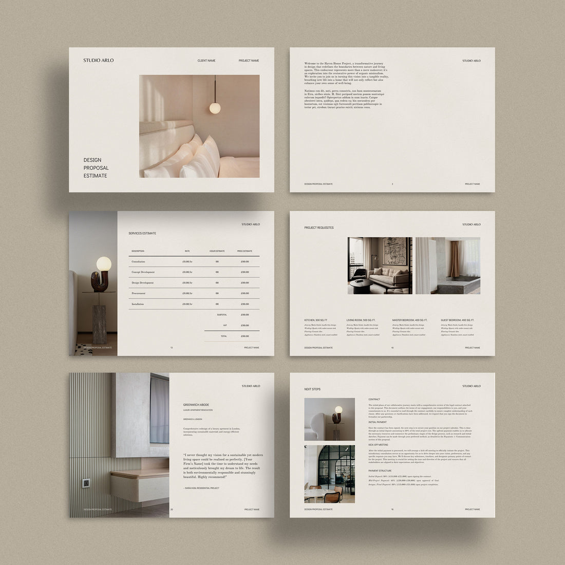 Design Proposal Estimate – Sonderpath Studio