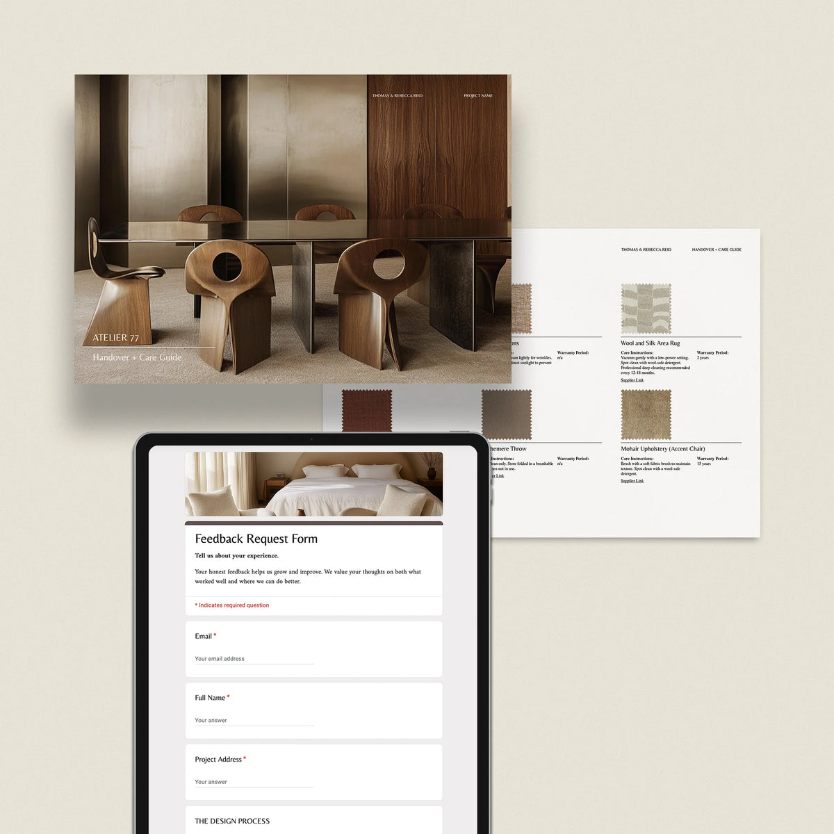 Atelier 77 | Client Handover and Care Guide Template – Sonderpath Studio