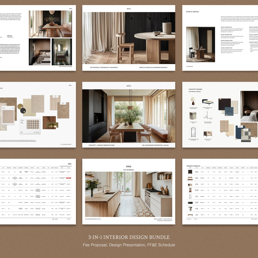 Miro | Interior Design 3-in-1 Template Bundle: Fee Proposal, Design ...
