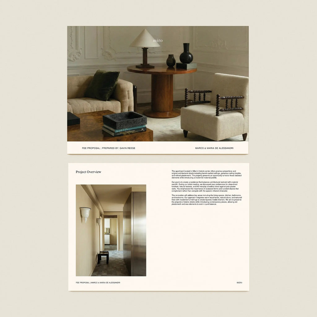Interior Design Fee Proposal Template | Sonderpath Studio