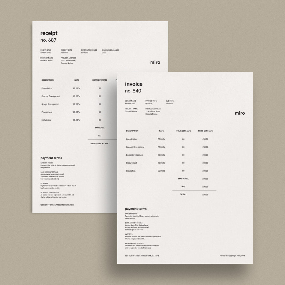 Miro | Interior Design Fee Proposal Template – Sonderpath Studio