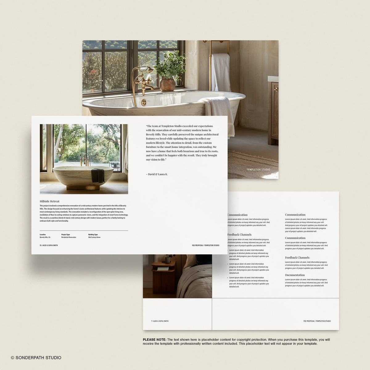 Templeton | Interior Design Fee Proposal Template – Sonderpath Studio